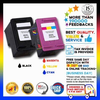 (NoN-OEM) 65 XL 65XL BLACK+COLOUR High Yield Ink for HP Envy 5000/5020 ...