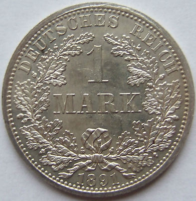 Münze Deutsches Reich Kaiserreich 1 Mark 1891 A in fast St aus Polierte ...