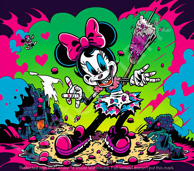 Zombie Minnie Mouse custom made 20 oz skinny Stainless steel tumbler ...