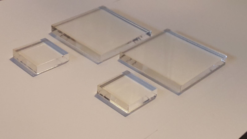 Clear Acrylic Square Bases Stands Mineral Collectible Mounting Display ...