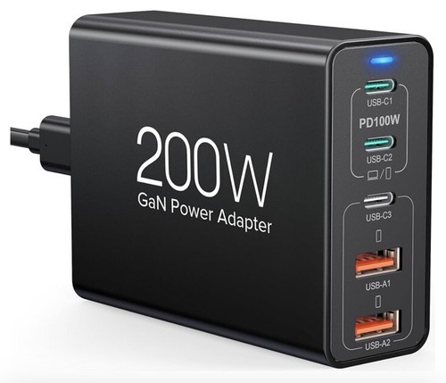 200W USB C Fast Wall Charger PD 45W Type C w/ 6 Ports Fast Charging ...