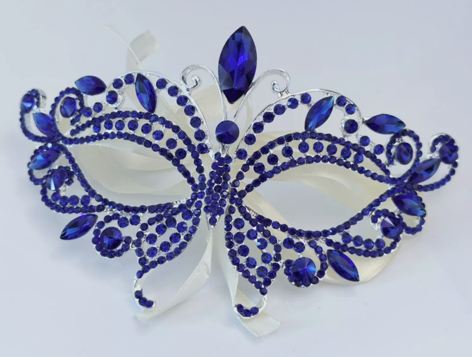 Women Metallic Crystal VENETIAN Masquerade Halloween Fancy Ball Face ...