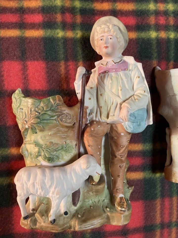 Rare Matching Pair Beautiful girl and boy bisque porcelain figurine ...