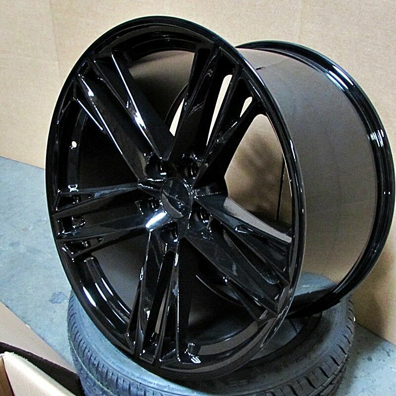20" Black Wheels 20x10 / 20x11 Fit Chevrolet Camaro Chevy ZL Style Set ...