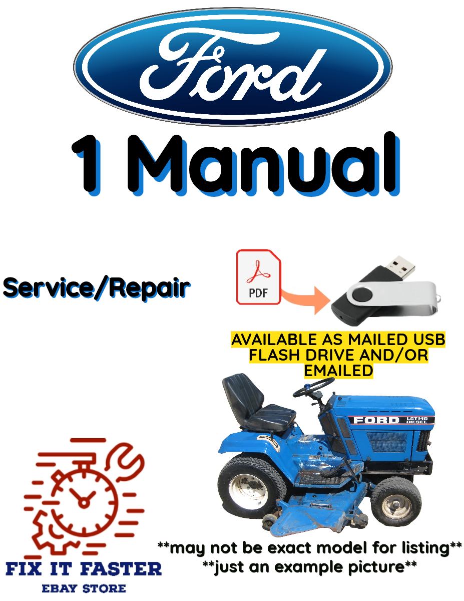FORD YT16H LAWN TRACTOR/MOWER SERVICE REPAIR SHOP MANUAL PDF USB | eBay