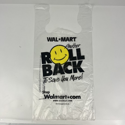 Walmart Plastic Shopping Bags 2001 Roll Back Smiley Face Lot of 10 | eBay