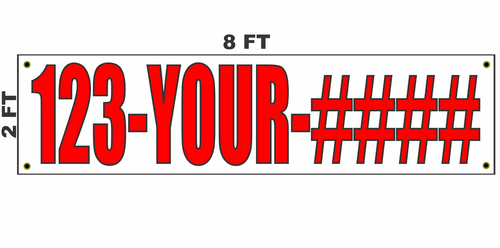 Custom Phone Number Banner Sign 2x8 for Bar Restaurant Hotel Motel ...