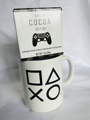 Level Up Sony Playstation Ceramic Mug and Cocoa Chocolate Gift Set ...