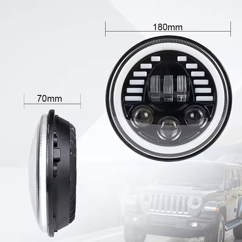 For Military Truck Hummer M998 M923 M35a2 Humvee 7" Round LED Headlight ...