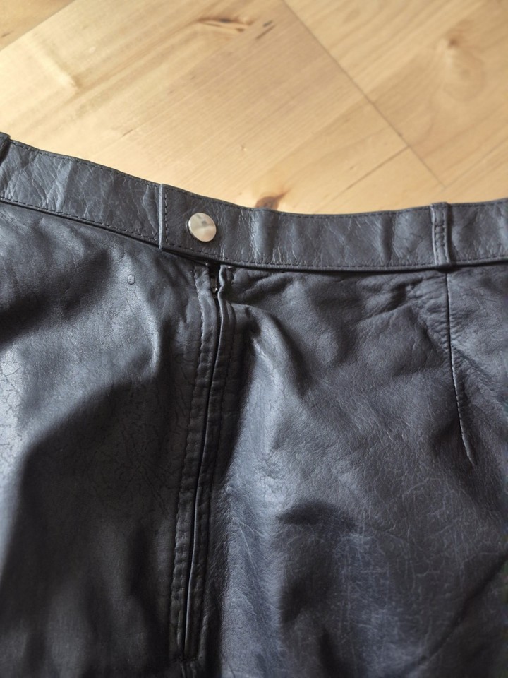 Lederrock Leder Rock Schwarz Vintage Gr. 46 | eBay.de