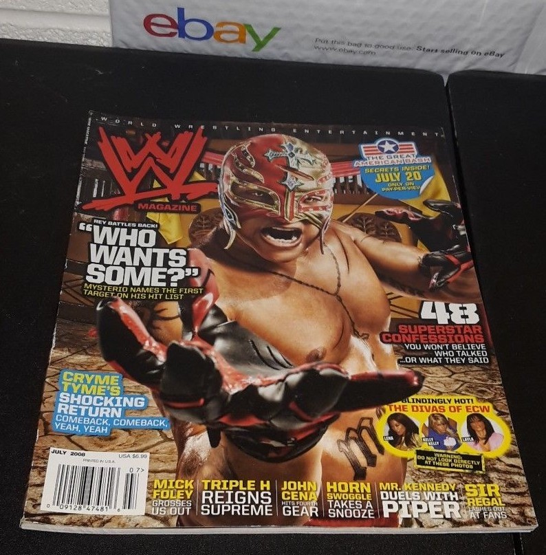 WWE WCW ECW WWF Magazine July 2008 Rey Mysterio Cover Mick Foley Cryme ...