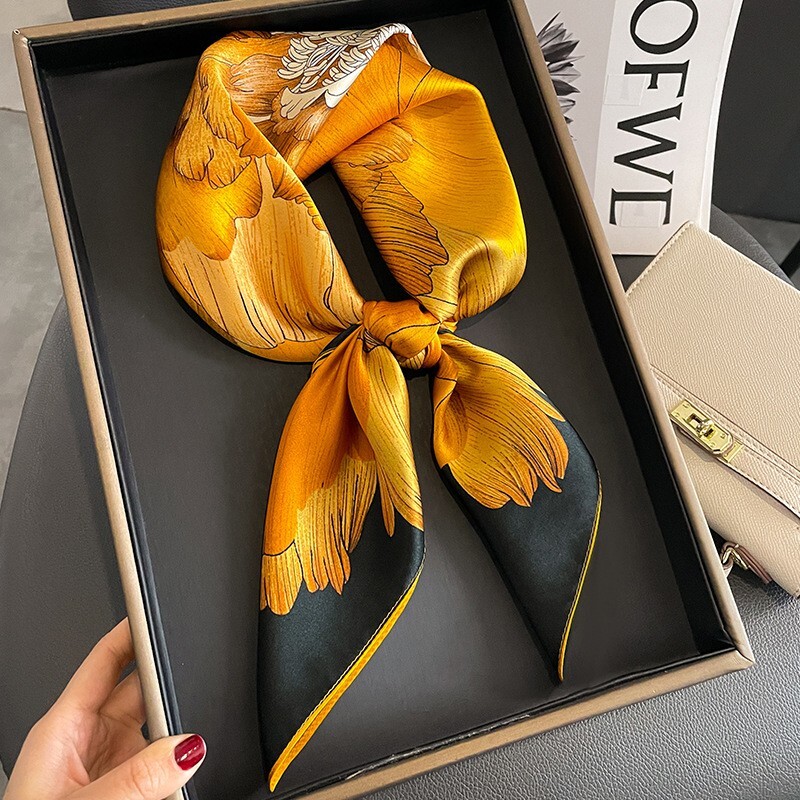 100% Silk Mulberry 26" Square Scarf Women Neckerchief Wrap Turban ...