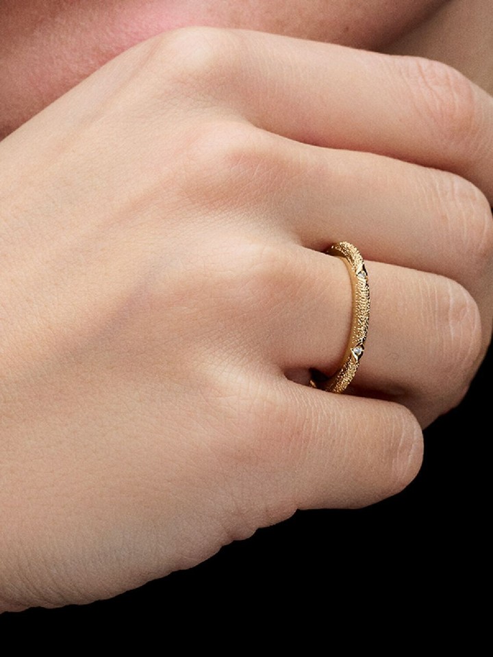 *BRAND NEW* Pandora ME 14K Yellow Gold Plated Texture & Stones Ring ...