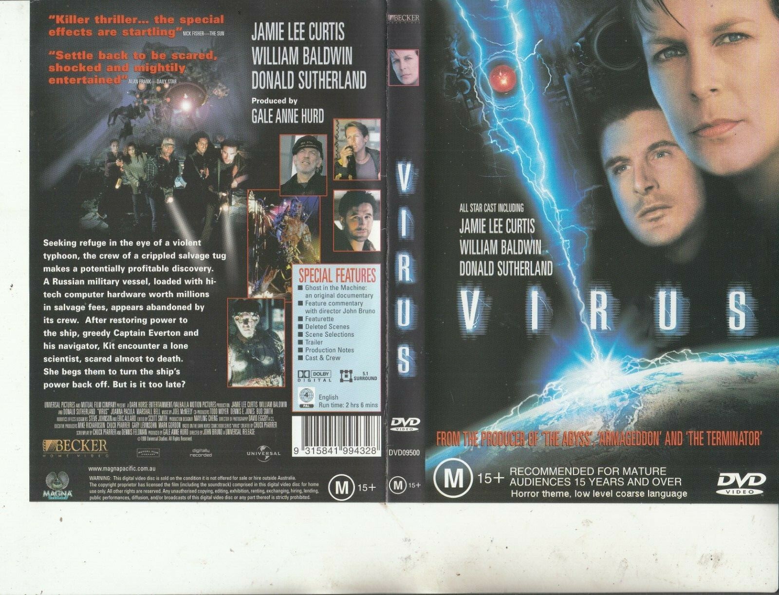 Virus-1998-[Jamie Lee Curtis]-Universal Pictures-Movie UP-DVD | eBay