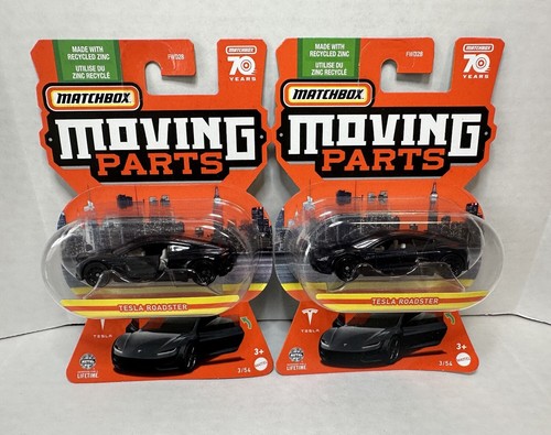 Matchbox Moving Parts Tesla Roadster Black Cars Lot Of 2 | eBay