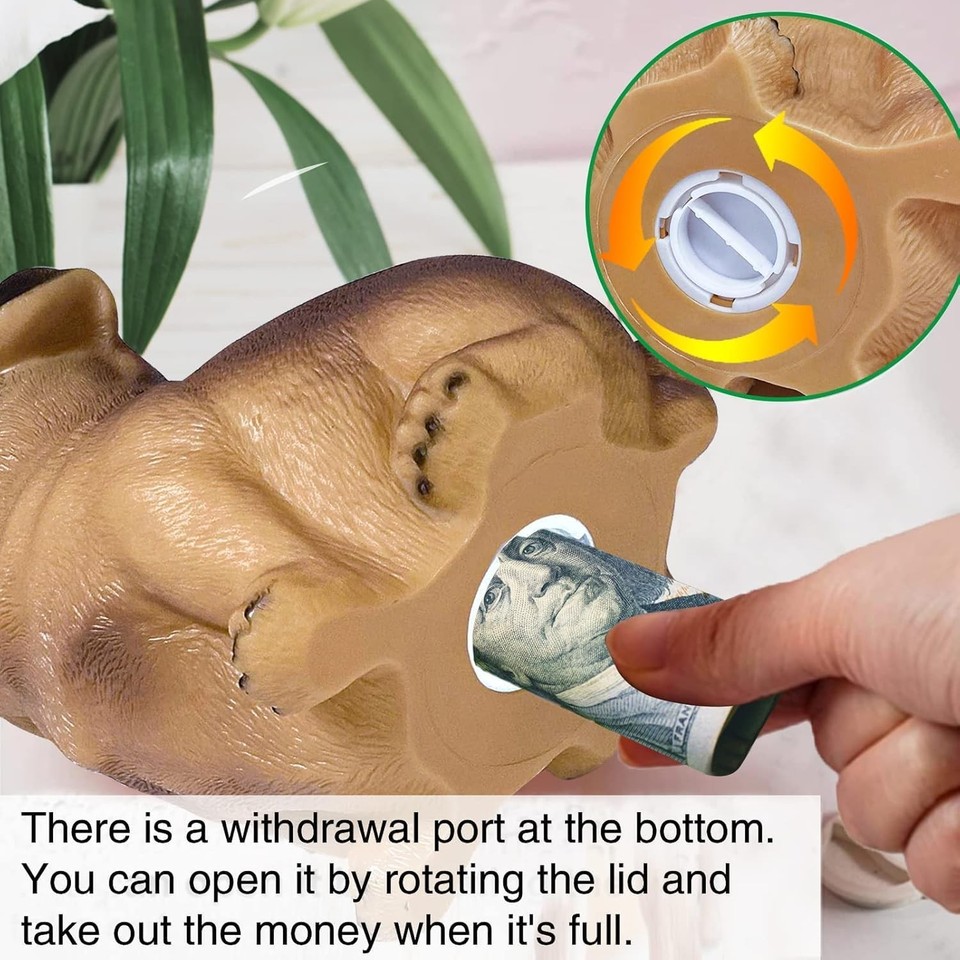 Kids Piggy Bank, SAYTAY Cute Pug Dog Bank Feeding Shatterproof Coin ...