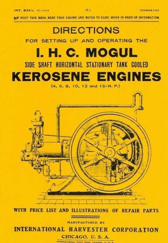 IHC Mogul Side Shaft Horizontal Stationary Tank Cooled Engine Book Gas ...
