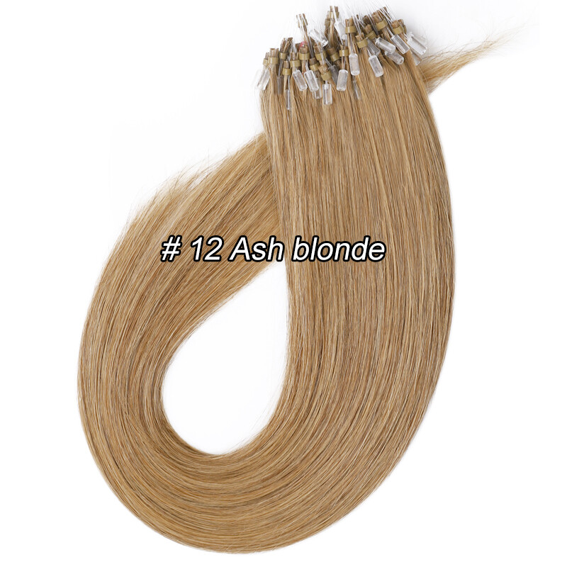 Micro Ring Loop Silicone Beads 100% Remy Human Hair Extensions 200G ...
