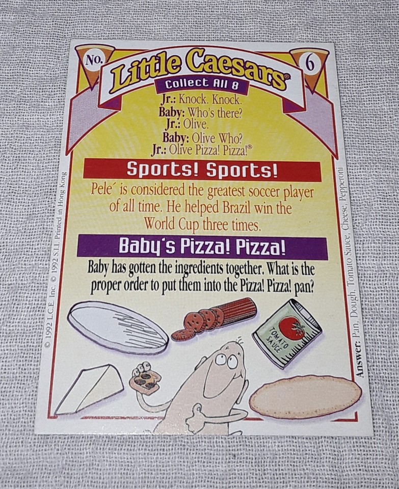 1992 LITTLE CAESARS CRAZY KIDS SOCCER CARD NUMBER 6 | eBay