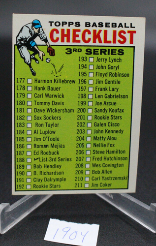 1964 TOPPS CHECKLIST 3RD SERIES #188 UNMARKED NM | eBay