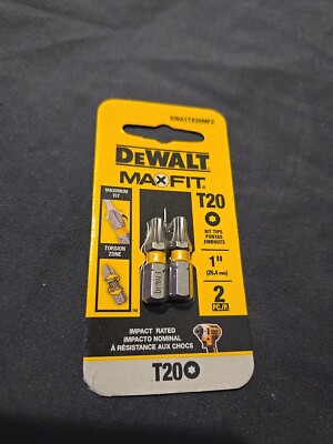 Dewalt Maxfit T20 1" Magnetic Drill Bit 2pk Drill Tip NEW | eBay