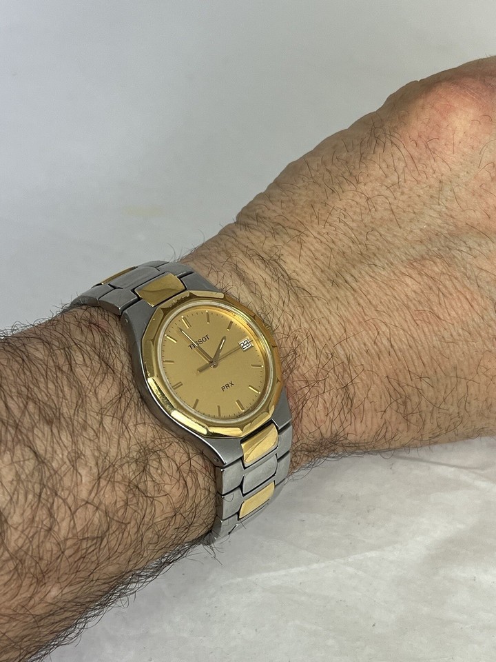 Tissot PRX P480 Gold Dial Two Tone Stainless Steel Men’s Date Watch ...
