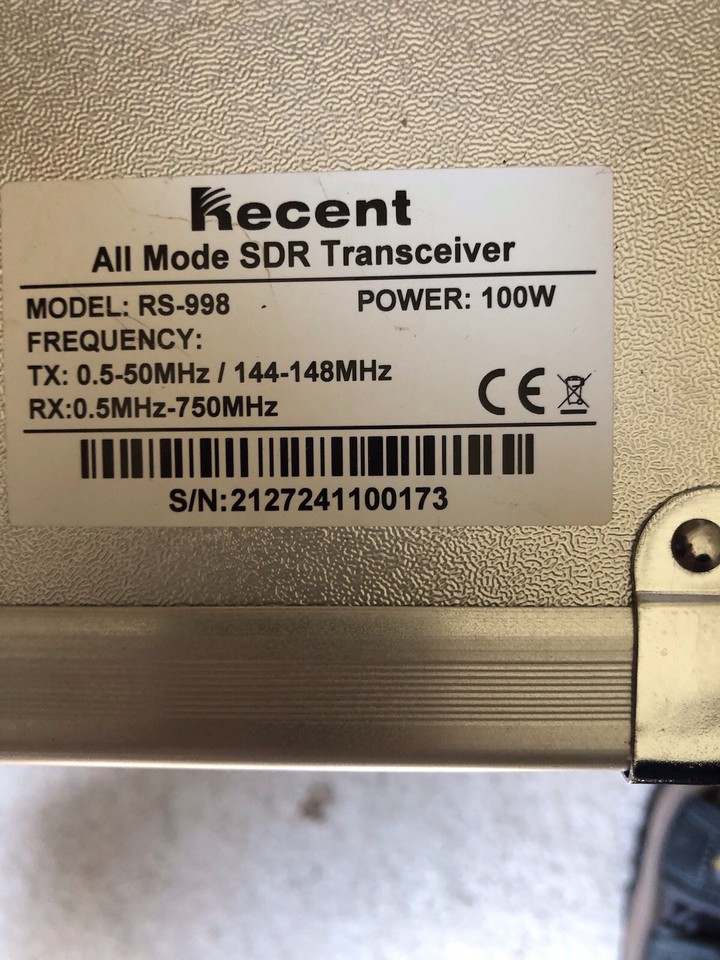 RS-998 Mobile Radio SDR Transceiver 100W HF+UV DDC/DUC 7" Touch Screen ...