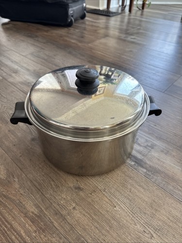 Saladmaster 18-8 Tri-Clad Stainless Steel 6 Quart Stock Pot w Vapo Lid ...