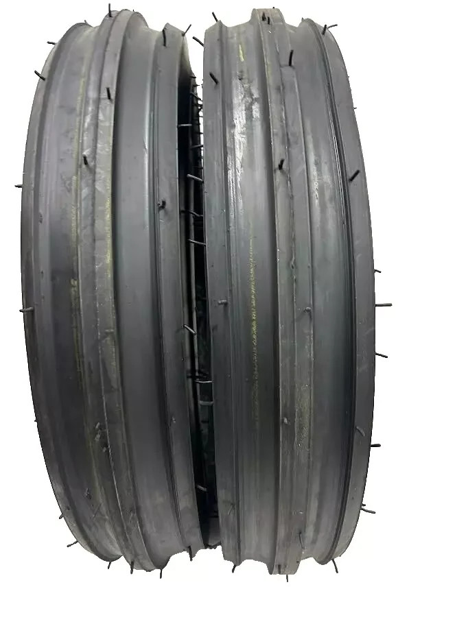 🚜 TWO 5.00-12 Tri-Rib Front Tractor Tires w/ Tubes 3 Rib Farm 500x12 ...