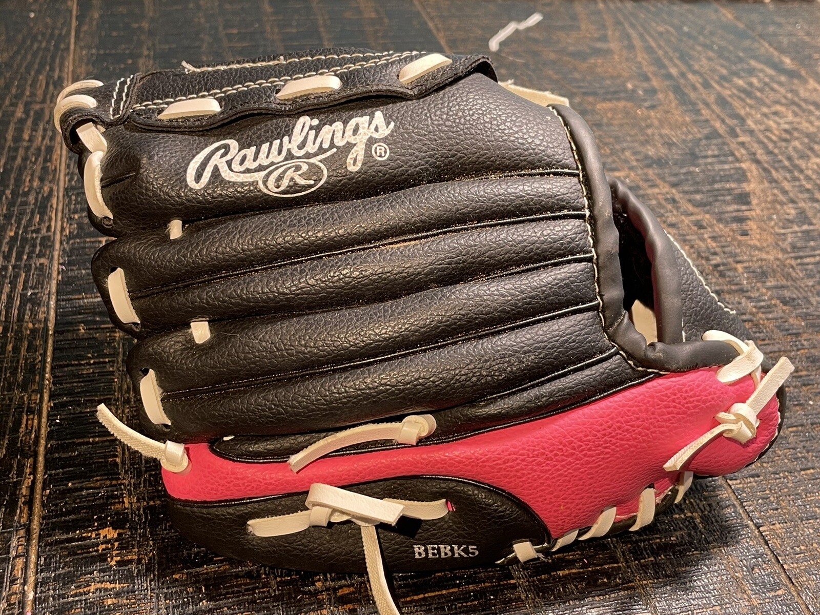 RAWLINGS GIRLS BASEBALL / SOFTBALL GLOVE PINK & BLACK PLAYERS SERIES ...
