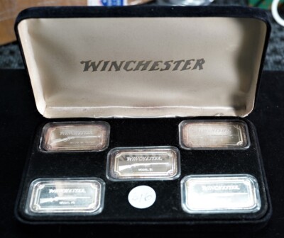 Winchester Rifle silver bar set 1 Troy oz .999 Fine Silver each 5 total ...