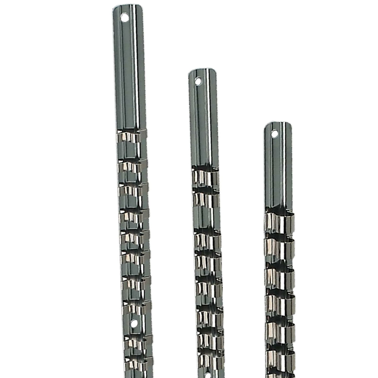 Sealey Socket Retaining Rail Set 3pc 1/4" 3/8" & 1/2"Sq Drive 16 Clips ...