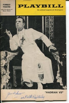 Hume Cronyn Louis Guss Margaret Braidwood Hadrian VII Jan 1970 Playbill ...