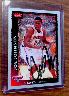 Joe Johnson 2008-09 Fleer NBA Basketball Card # 52 AUTO, Atlanta Hawks ...