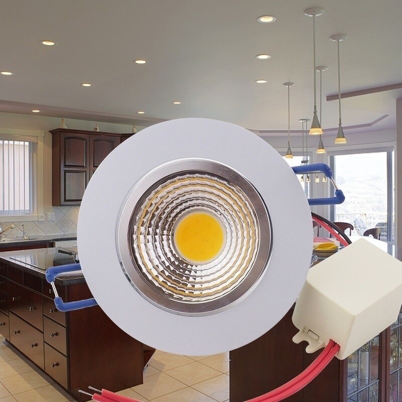 5W/7W/9W COB Downlight Led Recessed Ceiling Panel Spot Light 110V/220V ...