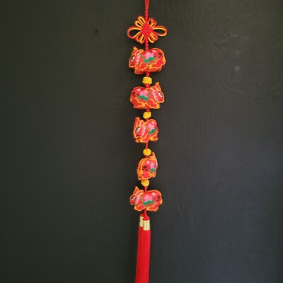 Chinese Lucky Red Rabbit Knot Wall Hanging Decor Good Luck Symbols, 28 ...