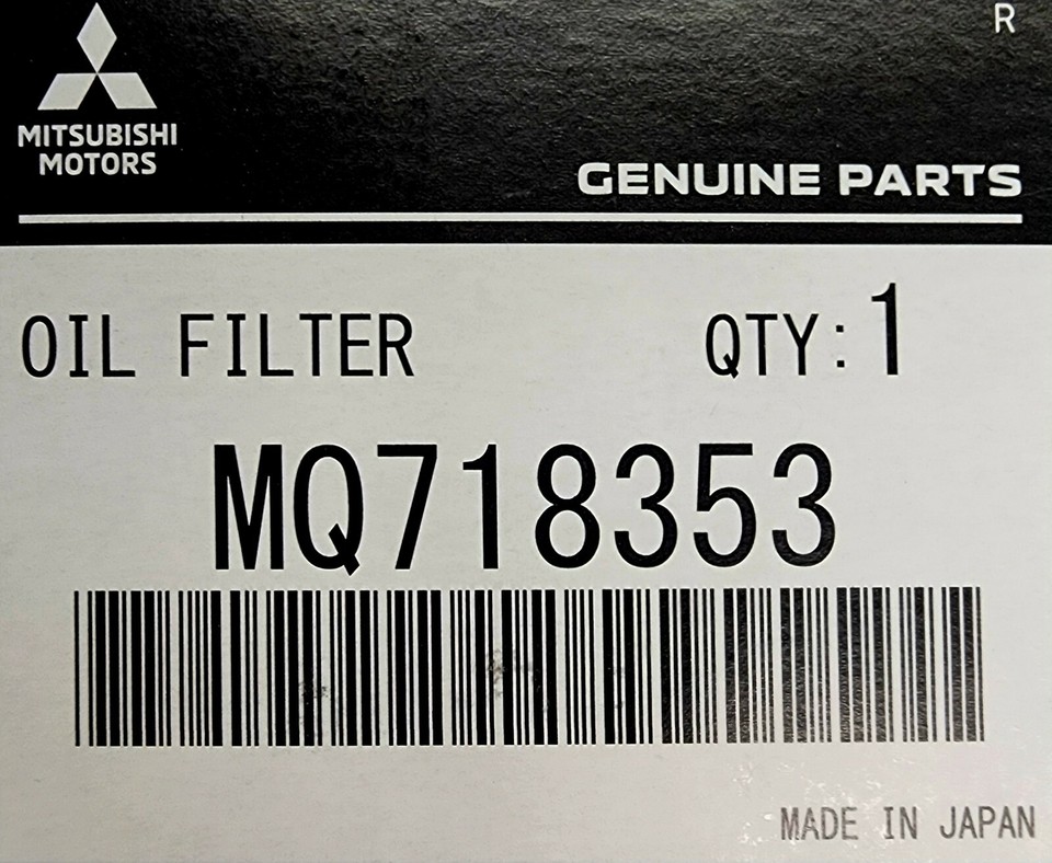 OEM Genuine 22-25 Mitsubishi Outlander Oil Filter MQ718353 / Nissan ...