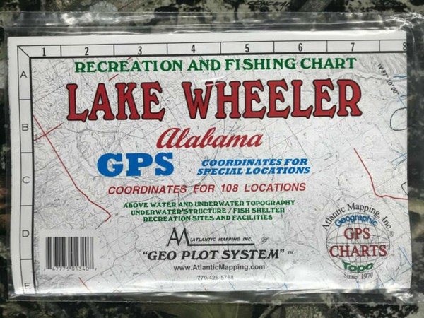 Atlantic Map Lake Wheeler Alabama Geographic GPS Charts Paper for sale ...