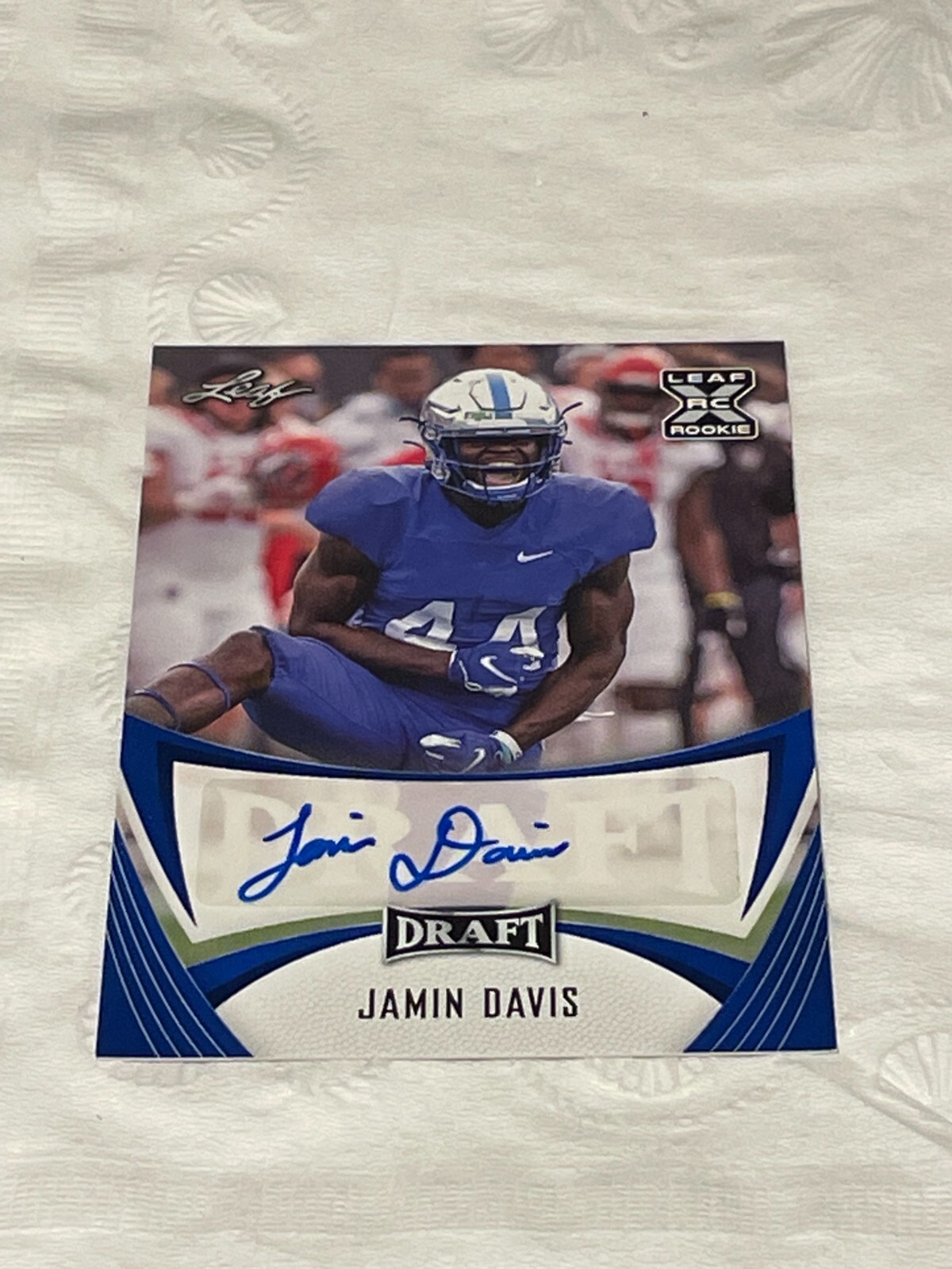 JAMIN DAVIS AUTO ROOKIE! 2021 LEAF FOOTBALL DRAFT | eBay