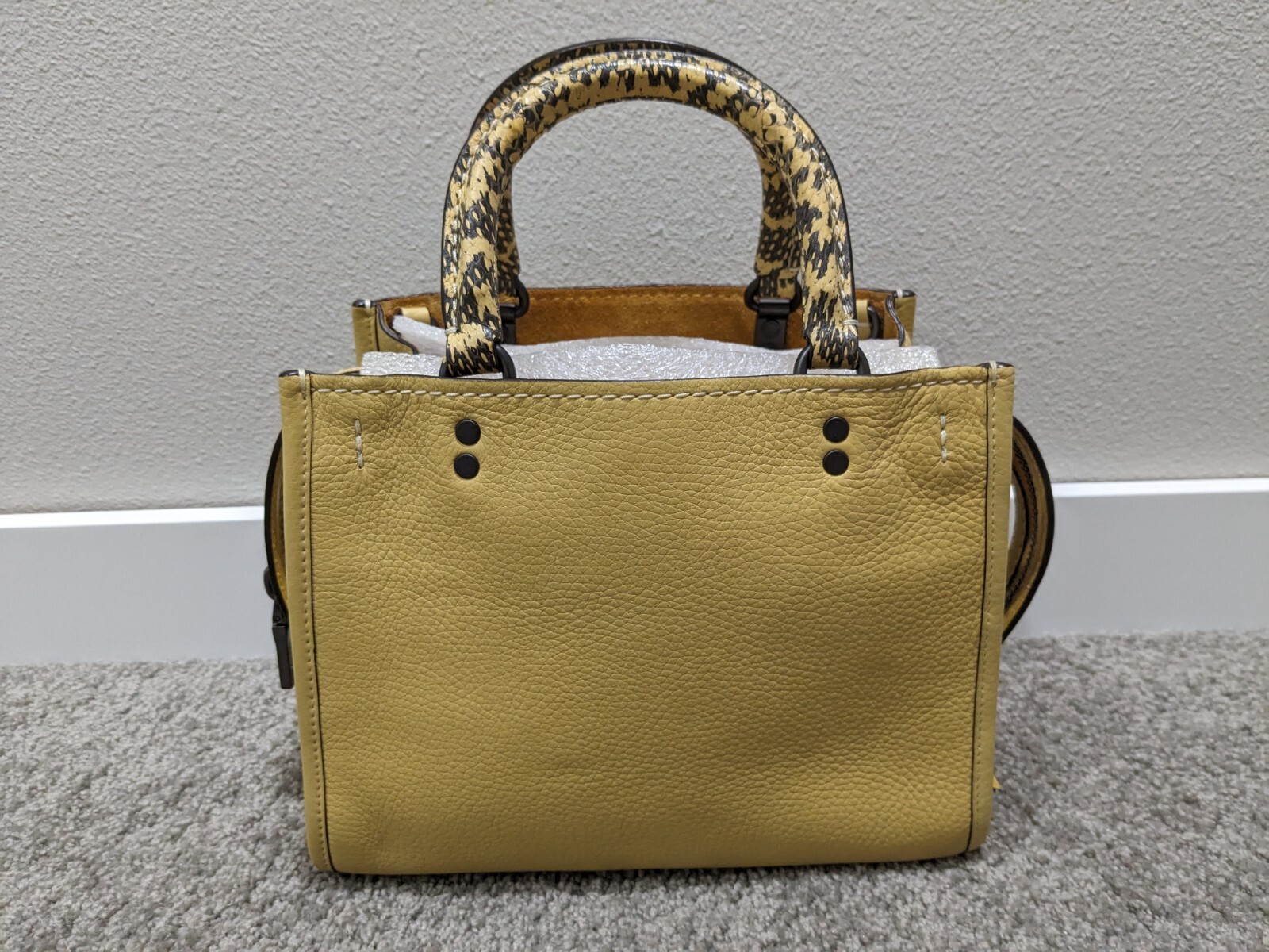Coach Rogue 25 Handbag - Yellow pebble leather Exotic… - Gem