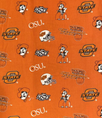 OSU Oklahoma State University Orange Cotton Fabric 9” x 42” Or 18” x 21 ...