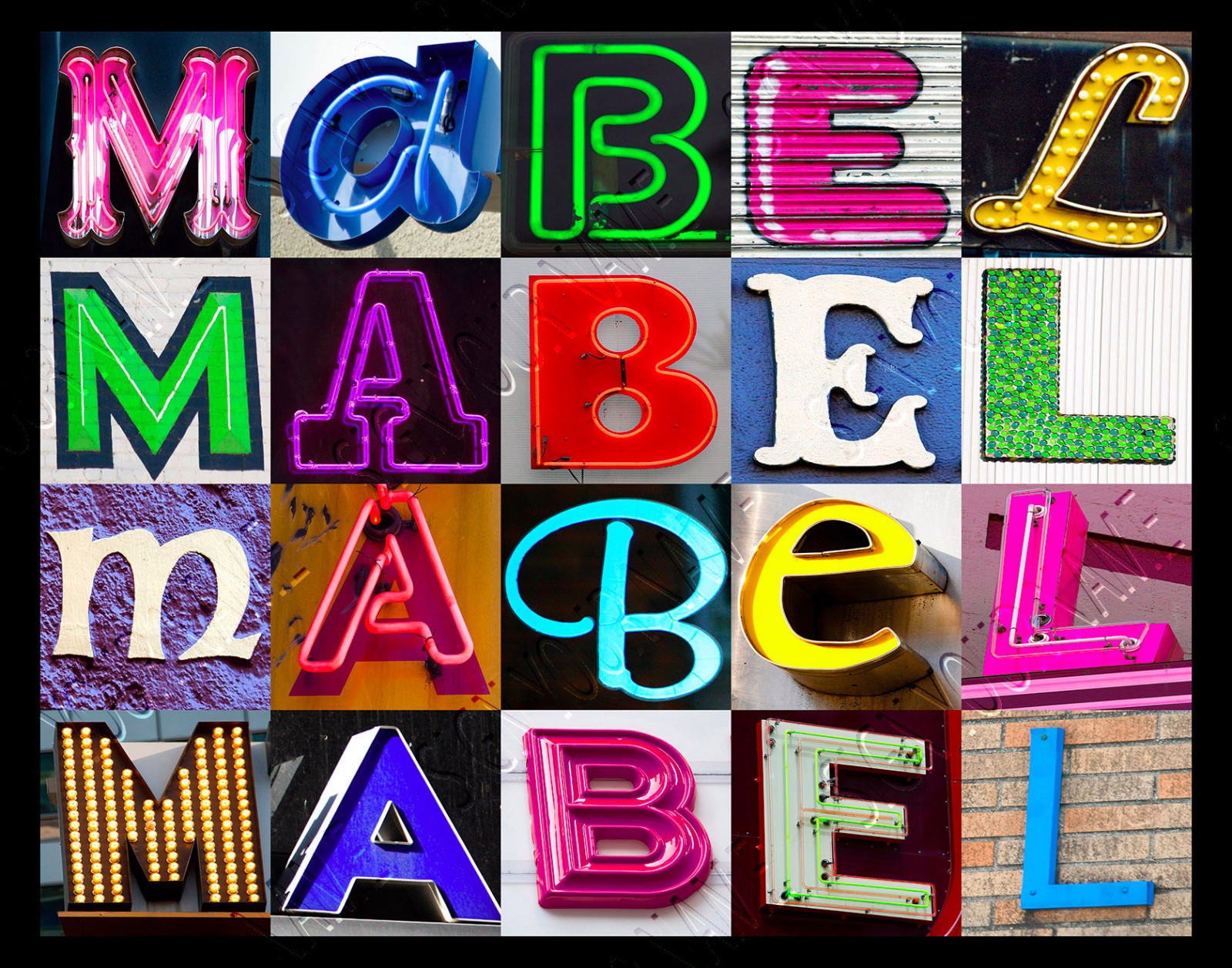 MABEL Name Poster featuring photos of actual sign letters | eBay