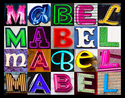 MABEL Name Poster featuring photos of actual sign letters | eBay