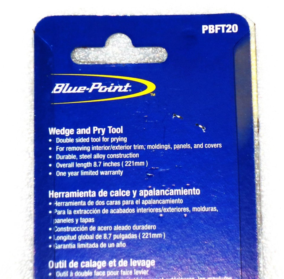 SNAP ON TOOLS Blue-Point Pry Tool PBFT20 PRY TOOL & WEDGE NEW FREE ...