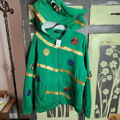 Ugly Sweater Sweatshirt Christmas Tree Hoodie Mad Engine Size Medium ...
