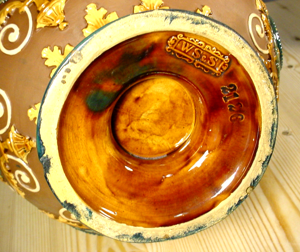 Wilhelm Schiller & Sons Bohemia PAIR Large Majolica Vases - Fish ...