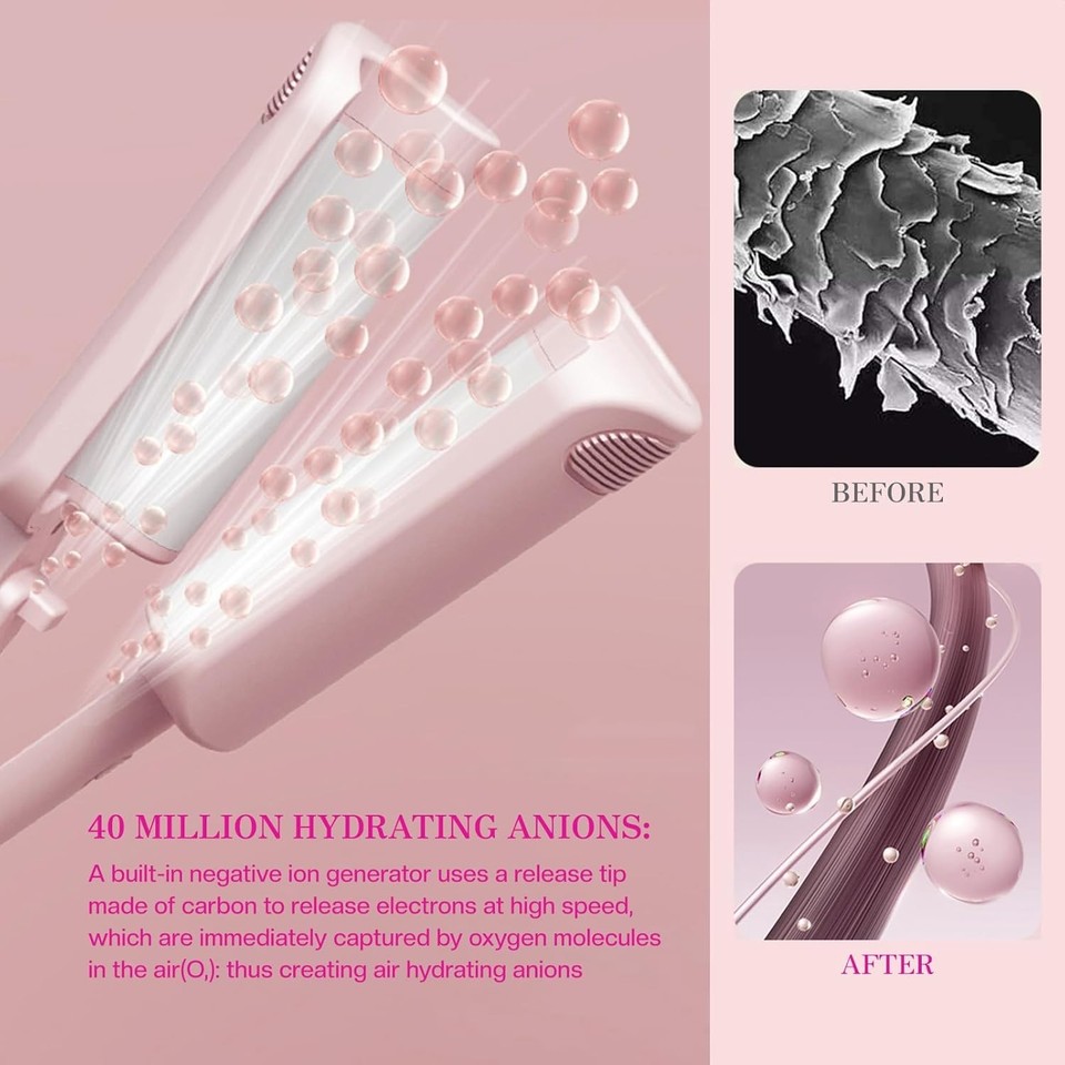 Mayhug Hair Waver, 3 Barrel Hair Waver Crimper, 32MM Deep Waver Curling ...