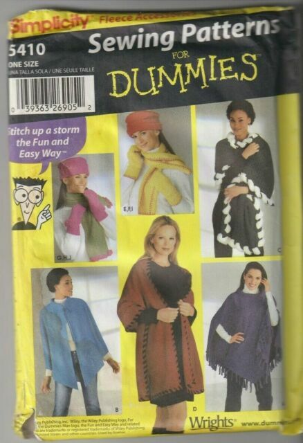 5410 / 5908 Simplicity - Fleece Accessories Poncho Wrap Scarf Mittens ...