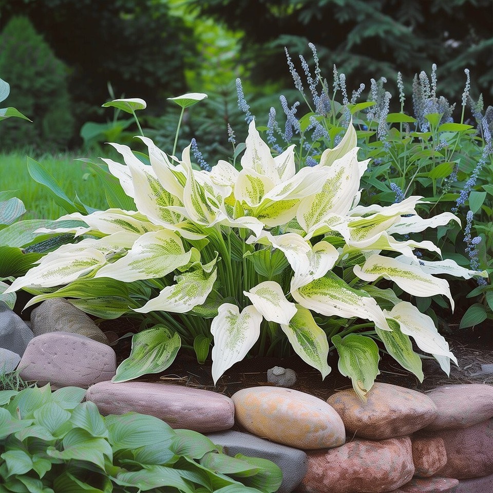 3 White Feather Hosta Bare Roots Plants - Hardy and Shade Tolerant Low ...