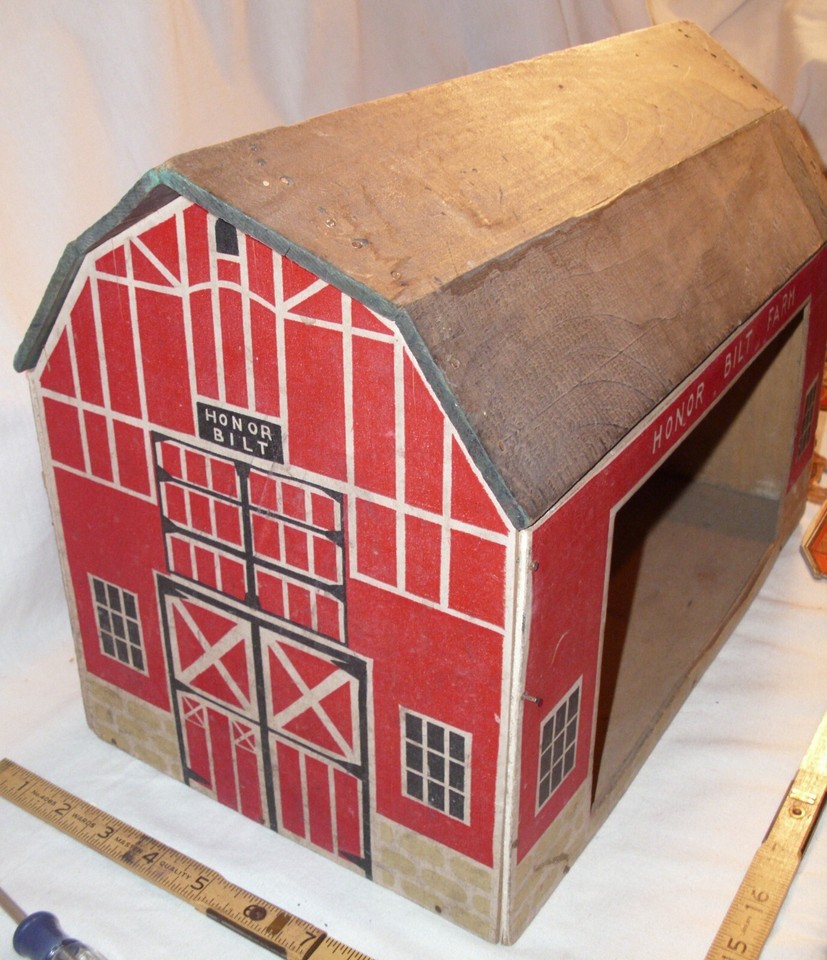 HONOR BILT FARM PLAY SET WOOD BARN BUILDING & FIGURES | eBay